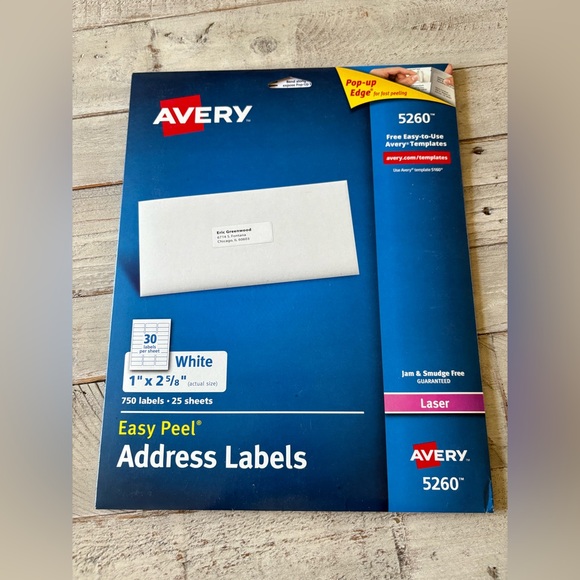 Avery | Office | Avery Address Labels Paper Matte White Laser Sure Feed ...